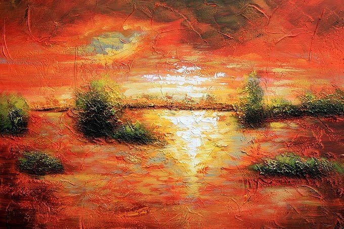 Moderne slike - Sončni vzhod II - SVETSLIK.SI - 100% ročno naslikano