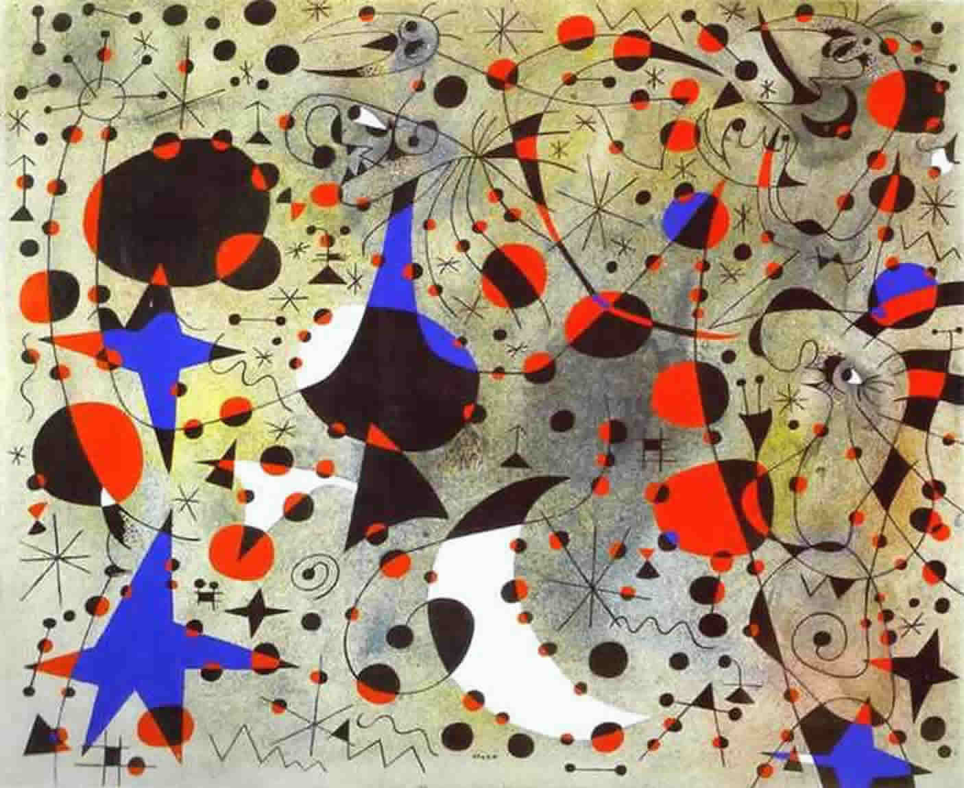 Joan Miro - The Nightingale's Song at Midnight and the Morning Rain ...